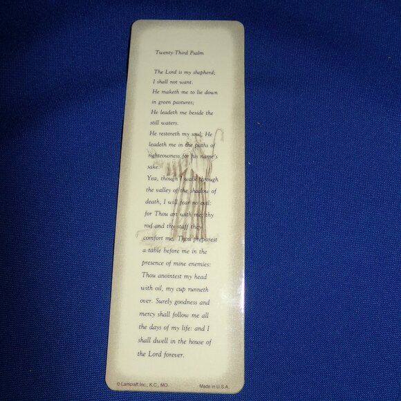 Lamcraft, Inc. | Other | Vintage Twenty Third Psalm Lg Laminated Bible ...